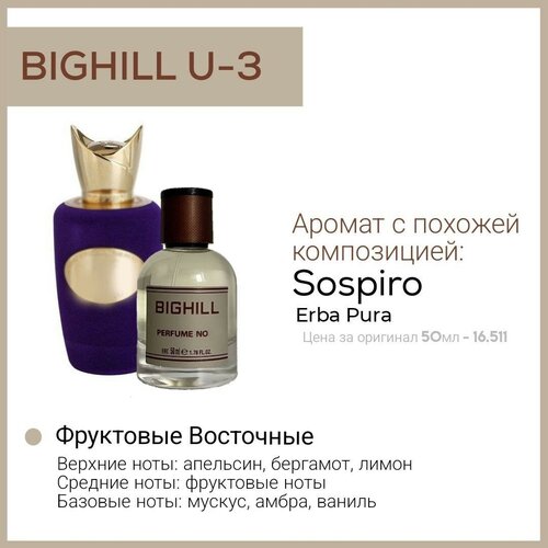 Премиальный селективный парфюм Bighill U-3 (50мл.)