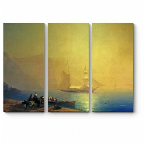 Модульная картина Утро на морском берегу. Судак. 1856 год.120x86