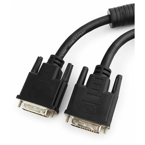 Кабель DVI-D dual link Cablexpert CC-DVI2-BK-6, 25M/25M, 1,8 м, черный, экран, ферритовые кольца