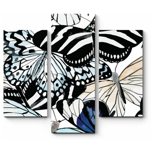 Модульная картина Мир бабочек 90x81