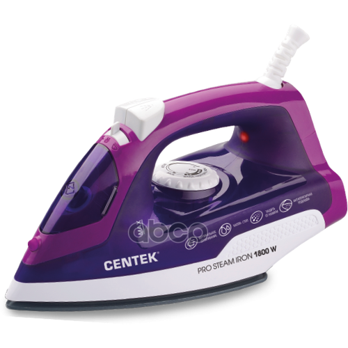 Утюг Centek Ct-2348 Violet (Фиолет) 1800Вт, Керамическая Подошва, Паровой Удар, Самоочистка, 200Мл CENTEK арт. CT2348VIOLET