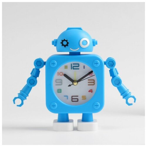 SUI Часы - будильник настольные "Робот" с органайзером, дискретный ход, d-6.5 см, 12 х 15 см, АА