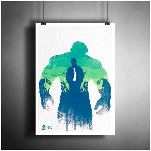 Постер плакат для интерьера "Мстители: Халк. Марвел"/ Декор дома, офиса, комнаты A3 (297 x 420 мм)