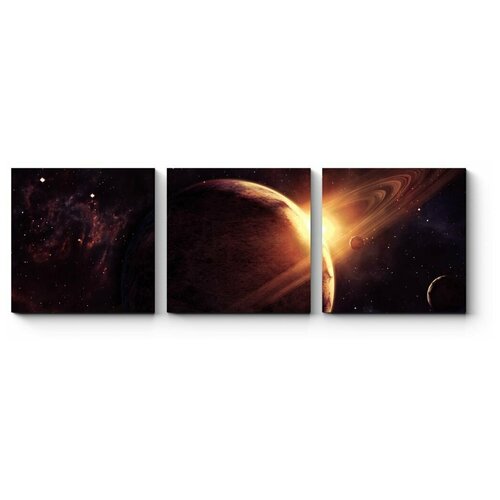 Модульная картина Планеты в пространстве 140x47