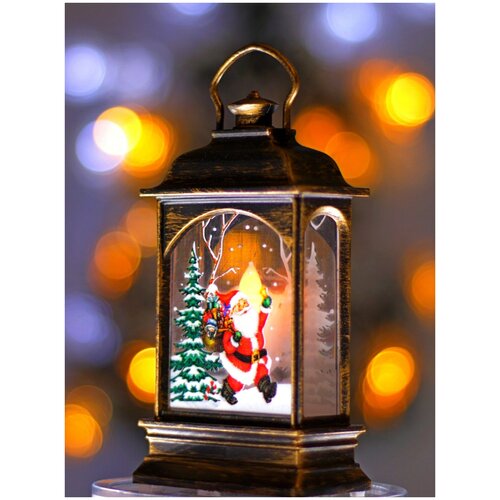Новогодний светодиодный фонарик, декоративный ночник, светильник, декор, "Дед Мороз", 13х7х3 см, 1шт.