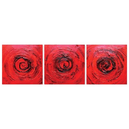 Модульная картина на холсте "Абстрактные розы" 170x55 см