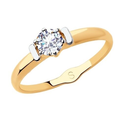 Кольцо помолвочное Diamant online, золото, 585 проба, кристаллы Swarovski, размер 17.5