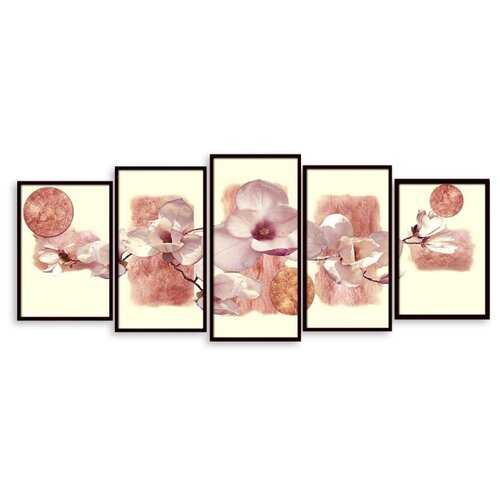 Модульная картина на холсте "Нежные орхидеи" 90x37 см