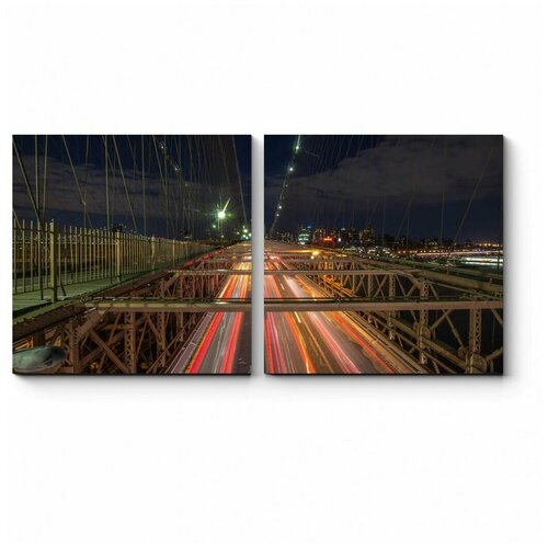 Модульная картина Ночной мост160x80