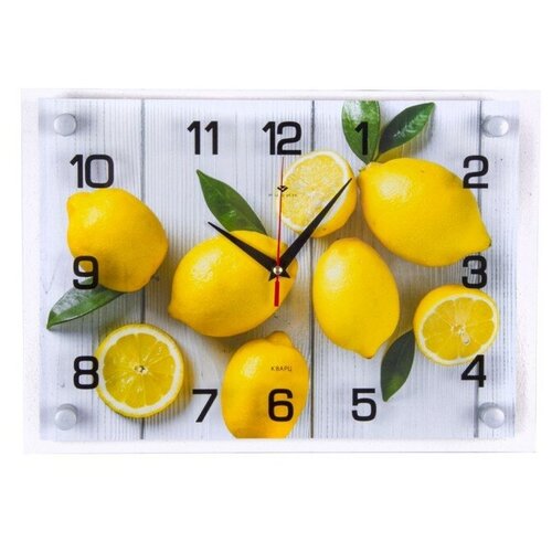 Рубин Часы настенные: Кухня, "Лимоны на столе", бесшумные, 25 x 35 см