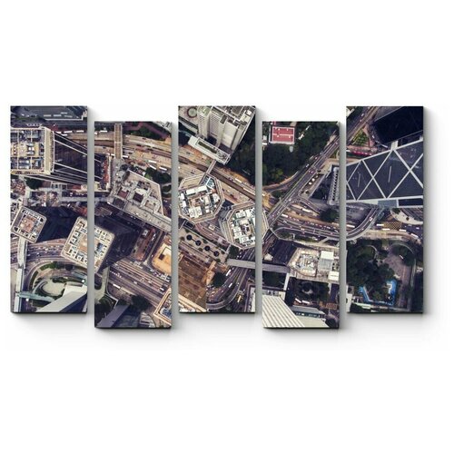 Модульная картина Взгляд на город с высоты птичьего полета150x87