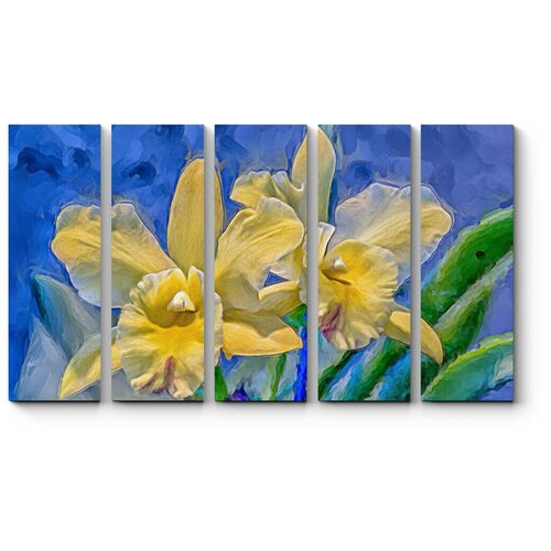 Модульная картина Нежные желтые орхидеи 170x102