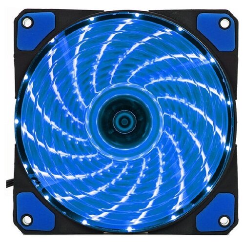 Вентилятор для корпуса 120x120x25 мм COOLMOON 15 Lights Streamer, 12 В, 0.17 А, 1200 об/мин, 26 дБ, Molex 4 контакта [синяя подсветка]