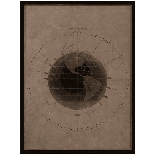 Постер / Плакат / Картина Астрономическая карта нашей планеты 50х70 см в подарочном тубусе