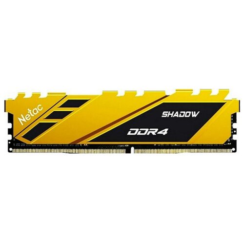 Память DIMM DDR4 8Gb PC28800 3600Mhz Netac Shadow Yellow с радиатором (NTSDD4P36SP-08Y C18)