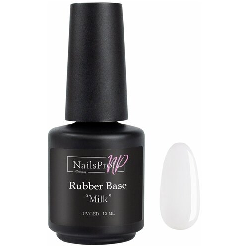 NailsProfi Базовое покрытие Rubber Base, milk, 30 мл