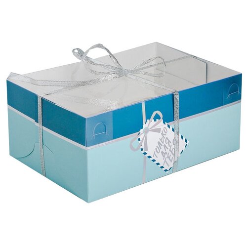 Коробка подарочная Дарите счастье Только для тебя, 23x10x16 см, голубой/синий