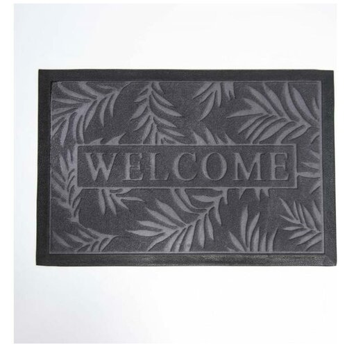 Коврик влаговпитывающий придверный Доляна «Welcome листья», 40×60 см, цвет микс