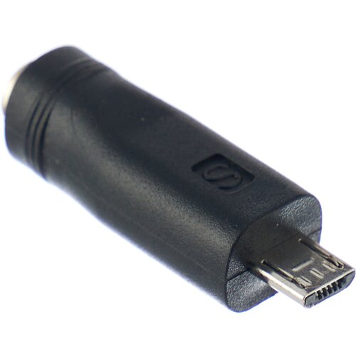 Адаптер-переходник GSMIN 5.5 мм x 2.1 мм DC (F) - micro USB (M) (Черный)