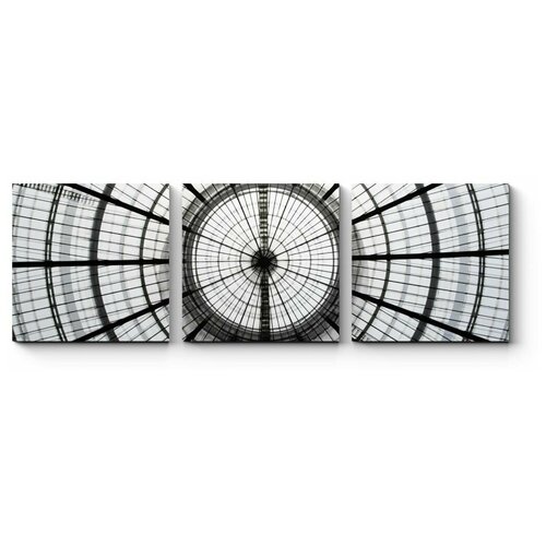 Модульная картина Круглый стеклянный потолок 170x57