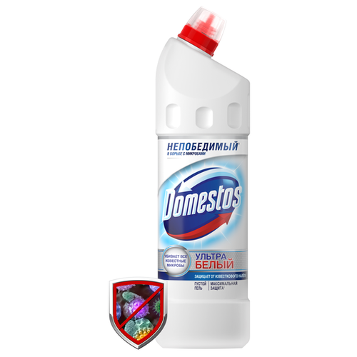 Гель для унитаза Ультра Белый Domestos, 1 л, 1 г