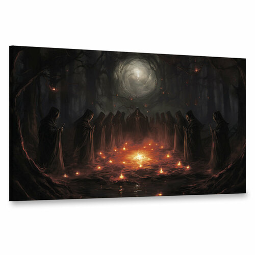 Интерьерная картина 100х60 "Хэллоуин: Ночь ведьм"