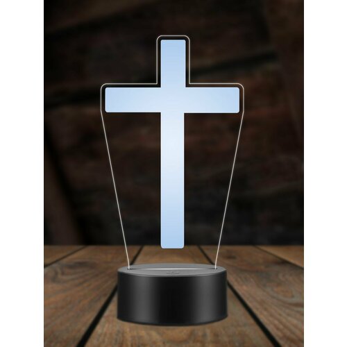 Ночник Католический Крест, ночная лампа, 3Д светильник