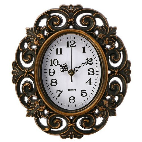 Часы настенные, серия: Интерьер, Трейси, плавный ход, 25 х 28 см, коричневые