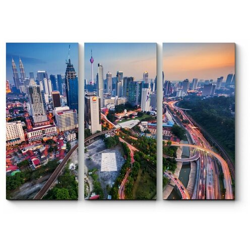 Модульная картина Сплетение дорог у Куала-Лумпур100x72