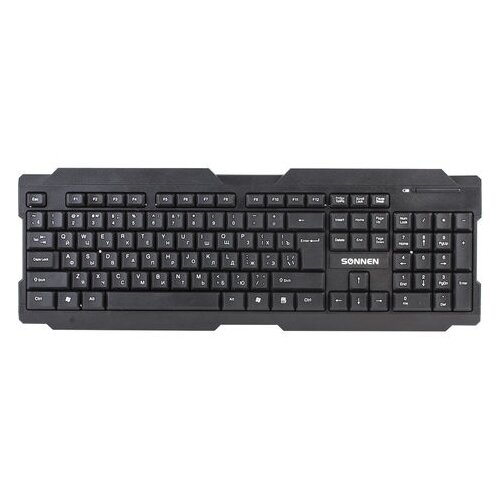 Беспроводная клавиатура SONNEN KB-5156 Black USB черный, английская/русская (ISO), 1 шт.