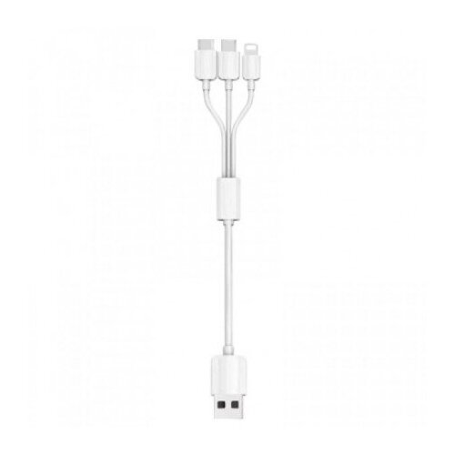 Кабель зарядка USB 3 в 1 USB-C/Lightning/microUSB Ks-is (KS-478W-1.2) 1.2м белый