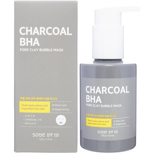 SOME BY MI CHARCOAL BHA PORE CLAY BUBBLE MASK - Кислородная маска с древесным углем, 120 мл