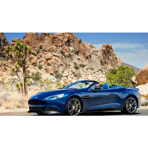 Картина на холсте 60x110 Альянс Лес "Aston Martin Vanquish blue" на подрамнике / интерьер/ декор