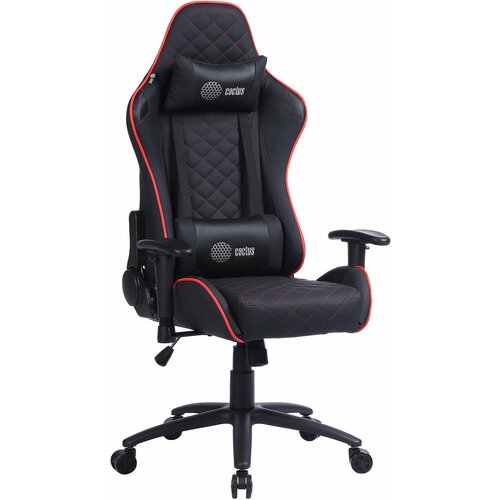 Кресло игровое Cactus CS-CHR-030BLR черный/красный эко. кожа металл