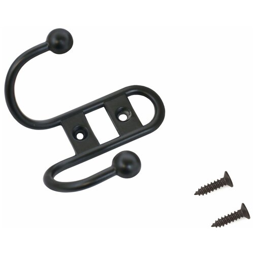 Крючок-вешалка для одежды и ванной стандарт 208 B BL, черный матовый, крепеж в комплекте