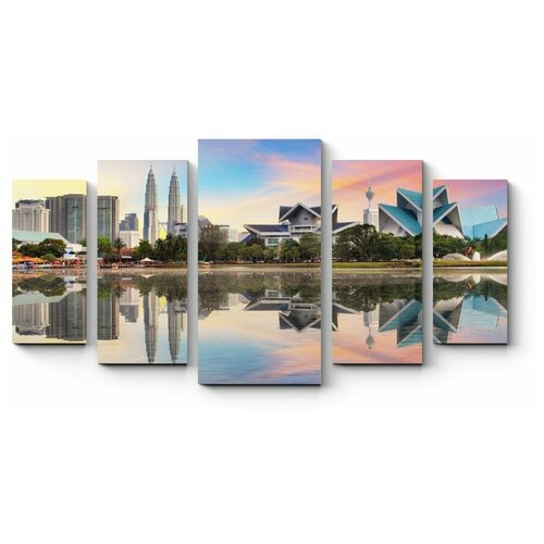 Модульная картина Пастельный закат в Куала-Лумпур120x66