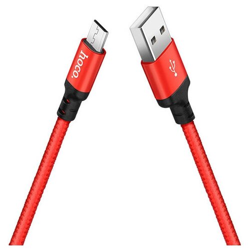 USB кабель Hoco X14 Times speed Micro, 2 м, черный с красным