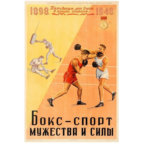 Постер / Плакат / Картина Бокс - Бокс - спорт 50х70 см в подарочном тубусе