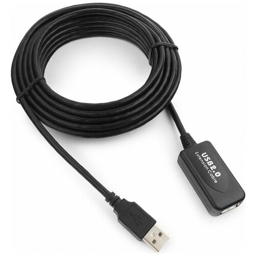 Кабель-удлинитель USB 2.0, 4,8 м, CABLEXPERT, AM-AF, для подключения периферии, активный, UAE016 512707
