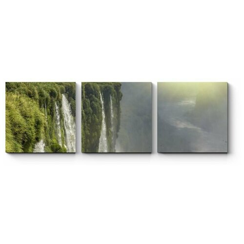 Модульная картина Мохнатый водопад 90x30