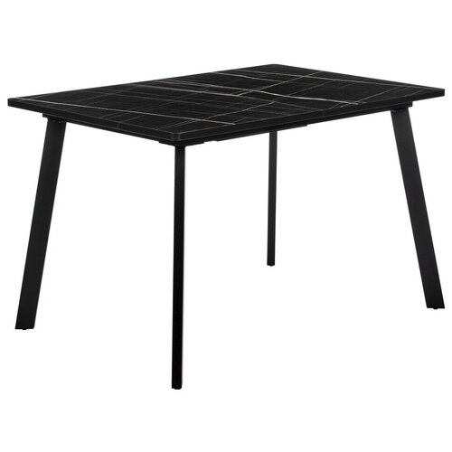 Стол Dublin раскладной 120-160х80х75 чёрный мрамор с чёрными ножками / Стол на кухню / Стол кухонный / Стол на дачу / Стол обеденный / Стол раскладной