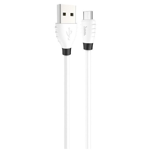 Кабель USB - микро USB HOCO X27 Excellent, 1.2м, круглый, 2.4A, силикон, цвет: белый