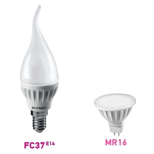 Лампа светодиодная 71 638 OLL-MR16-5-230-4K-GU5.3 5Вт 4000К бел. GU5.3 370лм 176-264В онлайт 71638 (100шт. в упак.)