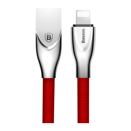 Кабель Baseus Zinc Fabric Cloth Weaving USB - Lightning (CALXN) только для зарядки, 1 м, 1 шт., red