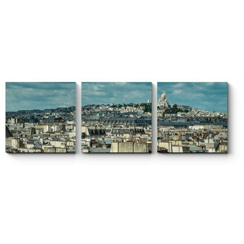 Модульная картина Над крышами Парижа130x43