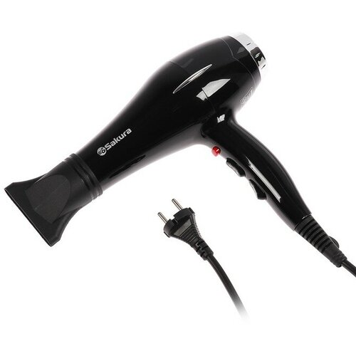 SAKURA Фен Sakura SA-4037BK, 2400 Вт, 2 скорости, 3 температурных режима, чёрный