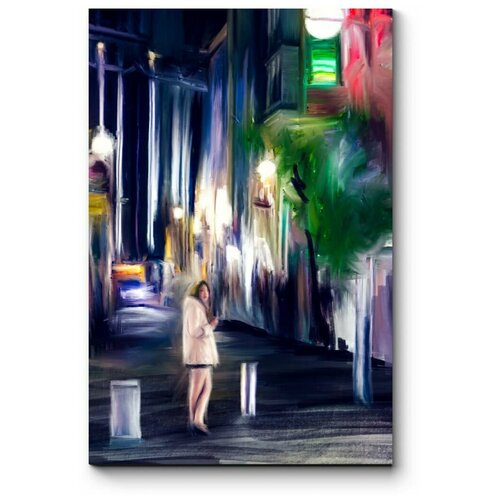 Модульная картина Девушка на улице вечернего Токио 80x120
