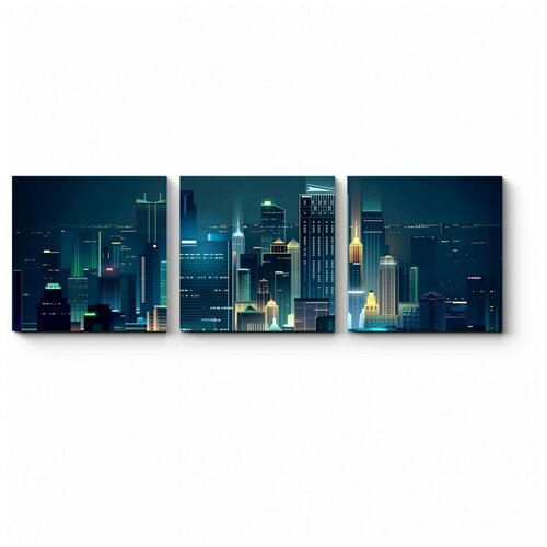 Модульная картина Ночной город130x43
