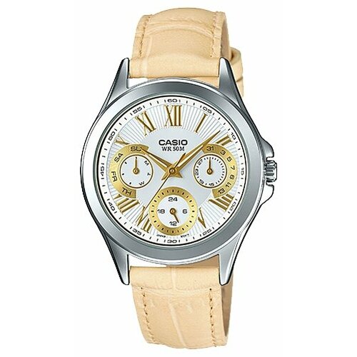 Наручные часы CASIO Collection LTP-E308L-7A1, бежевый, коричневый