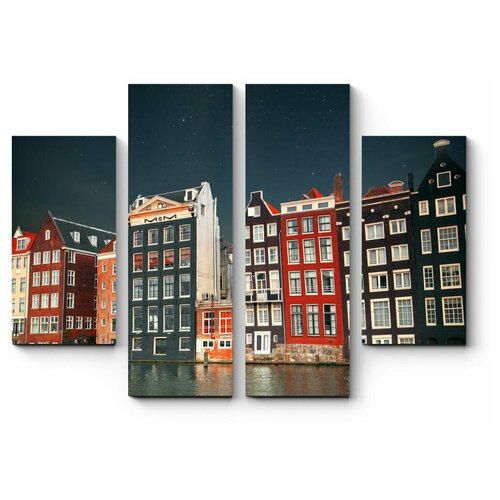 Модульная картина Амстердам в свете звезд 150x113